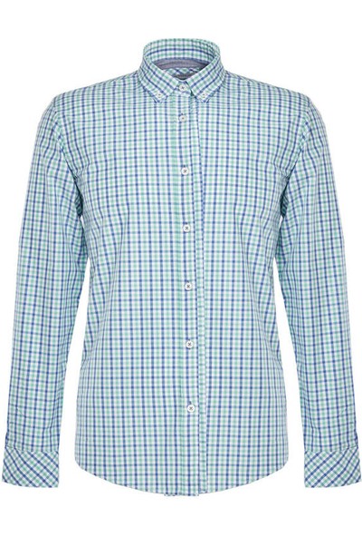 Keep Out Erkek Uzun Kollu Kareli Gömlek Yeşil