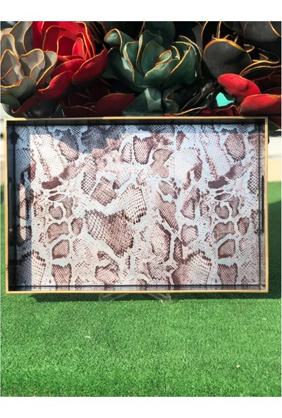 Glazze Yılan Derisi Model Tepsi 45*30 cm MTS047