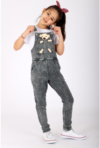 Pina Kids Ayıcıklı Askısı Ayarlı Kız Çocuk Salopet