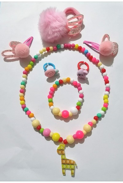 Melek Bujiteri Çocuk Kolyebileklikyüzük ve Toka Seti