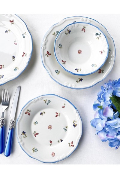 Homenıva Antonella Porselen 24 Parça 6 Kişilik Yemek Takımı