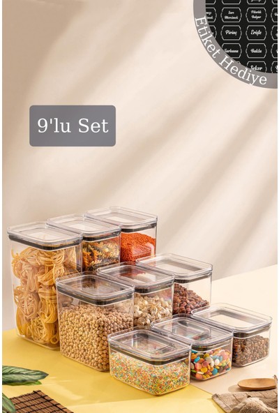 Homenıva 9'lu Set Ultra Vakum Kapaklı Erzak Saklama Kabı - 3X(3100ML-2000ML-1000ML) Homenıva 9'lu Set Ultra Vakum Kapaklı Erzak Saklama Kabı - 3X(3100ML-2000ML-1000ML)