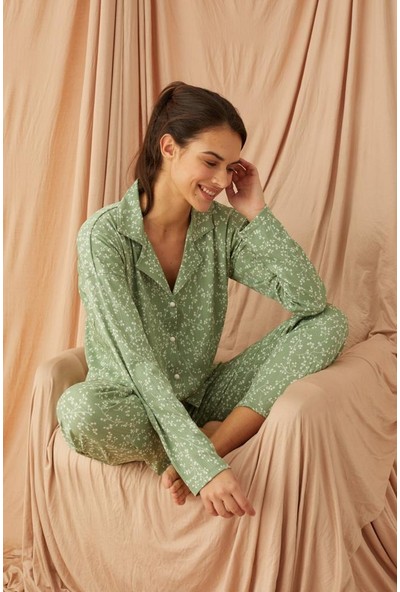 Markosin Kadın Düğmeli Pijama Takımı 55271