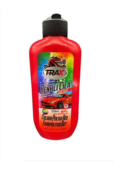 Trax Renkli Kırmızı Cila Süper Parlaklık ve Temizlik Üstün Koruma 250ML Trax Renkli Kırmızı Cila Süper Parlaklık ve Temizlik Üstün Koruma 250ML