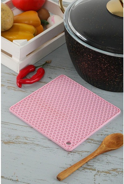 Homenıva Kare Silikon Nihale - Isıya Dayanıklı Nihale - Kalburabastı Kalıbı Pembe