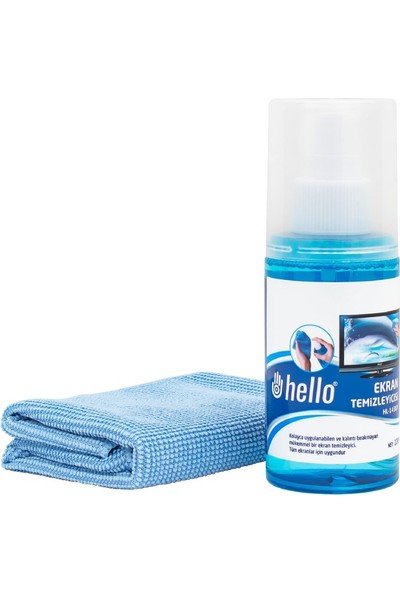 Hello Sprey + Fiber Bez 120ML LCD Ekran Temizleme Seti Hello Sprey + Fiber Bez 120ML LCD Ekran Temizleme Seti