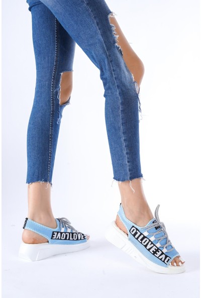 Pembe Avm Bayan Mavi Triko Sandelet