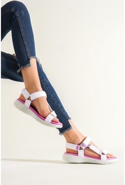 Pembe Avm Bayan Samb Beyaz Çok Renkli Cırt Cırtlı Sandalet&terlik Pembe Avm Bayan Samb Beyaz Çok Renkli Cırt Cırtlı Sandalet&terlik