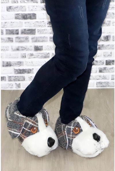 Demdem-Oz 301 Gri Hayvan Figürlü Peluş Erkek Panduf Demdem-Oz 301 Gri Hayvan Figürlü Peluş Erkek Panduf