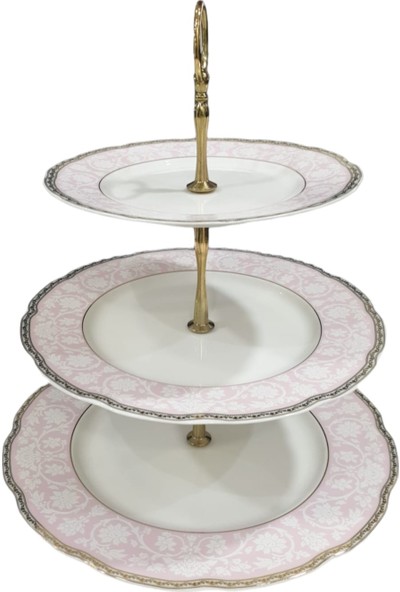 Porselen 3 Katlı Kurabiyelik (ÇAP:32CM, YÜKSEKLIK:36CM) Porselen 3 Katlı Kurabiyelik (ÇAP:32CM, YÜKSEKLIK:36CM)