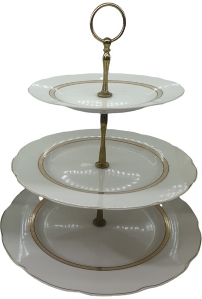 Porselen 3 Katlı Kurabiyelik (ÇAP:32CM, YÜKSEKLIK:36CM) Porselen 3 Katlı Kurabiyelik (ÇAP:32CM, YÜKSEKLIK:36CM)