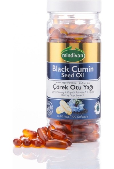 Mindivan Çörek Otu Yağı Soft Jel 1440 Mg 100 Kapsül Mindivan Çörek Otu Yağı Soft Jel 1440 Mg 100 Kapsül