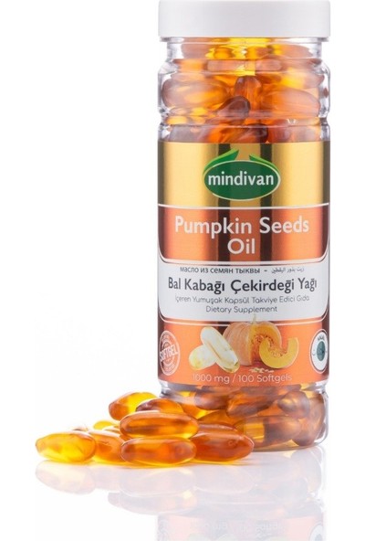 Mindivan Bal Kabağı Çekirdeği Yağı Soft Jel 1000 Mg 100 Kapsül Mindivan Bal Kabağı Çekirdeği Yağı Soft Jel 1000 Mg 100 Kapsül