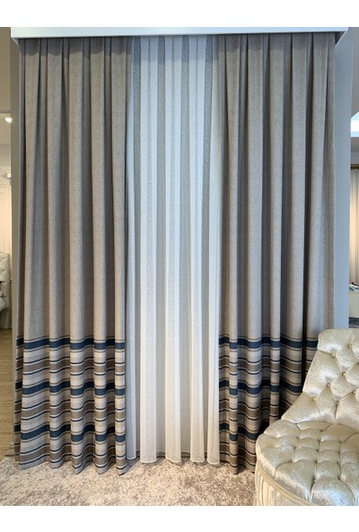 Brillant Country Carol Collection 1/2,50 Pile Natural Keten Fon Perde Brillant Country Carol Collection 1/2,50 Pile Natural Keten Fon Perde