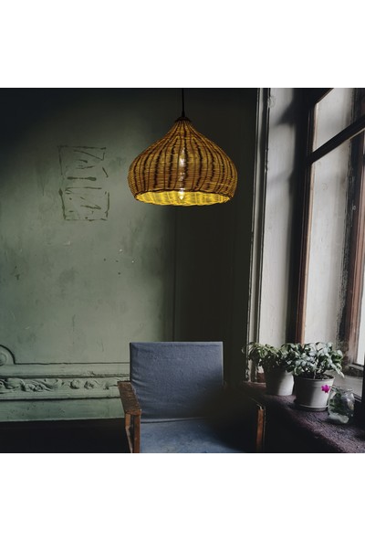 Rattan Avize Sarkıt Bambu Cotton Rattan Avize Sarkıt Bambu Cotton
