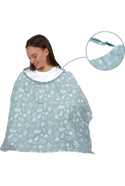 Sevi Bebe Tokalı Emzirme Örtüsü ART-6372 Yaprak Desen