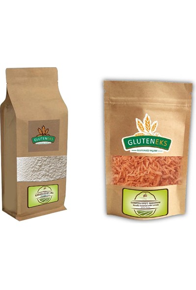 Gluteneks Glutensiz Çiğ Karabuğday Unu + Glutensiz Domatesli Erişte Makarnası Gluteneks Glutensiz Çiğ Karabuğday Unu + Glutensiz Domatesli Erişte Makarnası
