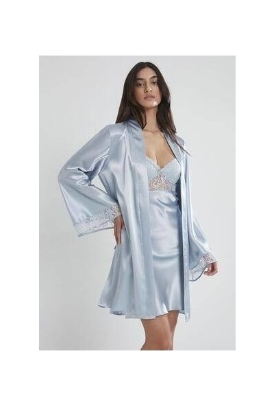 Pierre Cardin Kadın Saten Gecelik Sabahlık Takım Pierre Cardin Kadın Saten Gecelik Sabahlık Takım