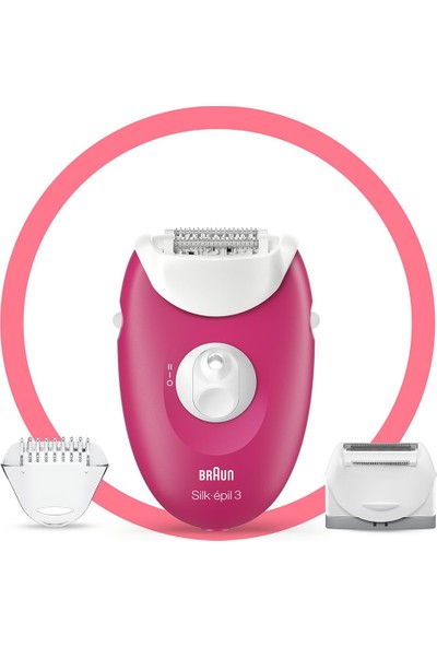 Braun Silk-Épil 3 3276 Smartlight, 2'si 1 Arada Kablolu Epilatör / Ahududu Pembe Braun Silk-Épil 3 3276 Smartlight, 2'si 1 Arada Kablolu Epilatör / Ahududu Pembe