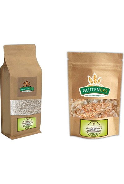 Gluteneks Glutensiz Çiğ Karabuğday Unu + Glutensiz Yüksük Çorbası Glutensiz Gluteneks Glutensiz Çiğ Karabuğday Unu + Glutensiz Yüksük Çorbası Glutensiz