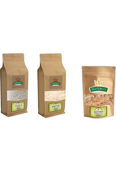 Gluteneks Glutensiz Çiğ Karabuğday Unu + Glutensiz Nohut Unu + Glutensiz Yüksük Çorbası Gluteneks Glutensiz Çiğ Karabuğday Unu + Glutensiz Nohut Unu + Glutensiz Yüksük Çorbası