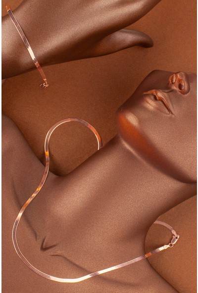 Gülüş Gümüş Gümüş İtalyan Ezme Kolye ve Bileklik Seti Rose