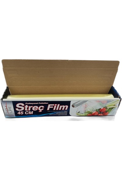 Agm Life Polietilen Gıda Streç Film Şeffaf (Kutulu - Bıçaklı) 45 cm 300 m