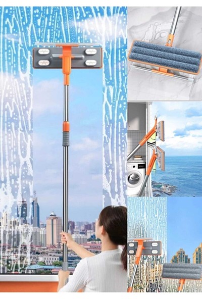 Mikrofiber Cam Silme Aparatı + Yedek Bez / Sağlam Teleskopik Camsil Büyük Cam Silme Aparatı Mikrofiber Cam Silme Aparatı + Yedek Bez / Sağlam Teleskopik Camsil Büyük Cam Silme Aparatı