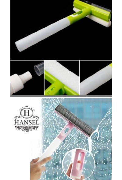 Araba Ev Camı Sprey Su Hazneli Süngerli Çekçekli Cam Silme Aparatı