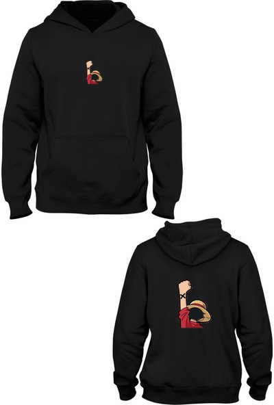 Rowalsi One Piece Ön Arka Baskılı Kapşonlu Sweatshirt BLL3165