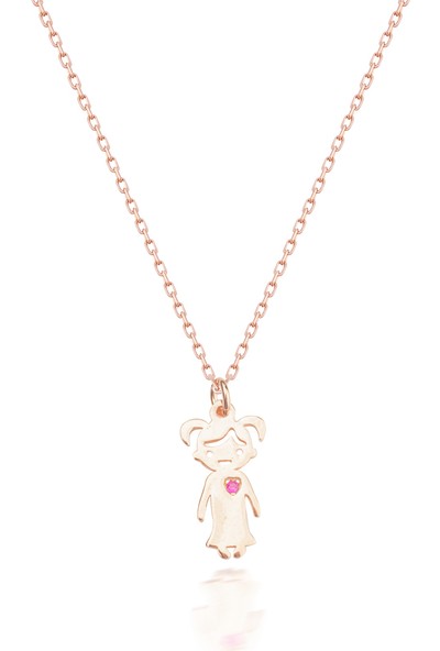 925 Ayar Gümüş Kız Çocuk Figürlü Kolye