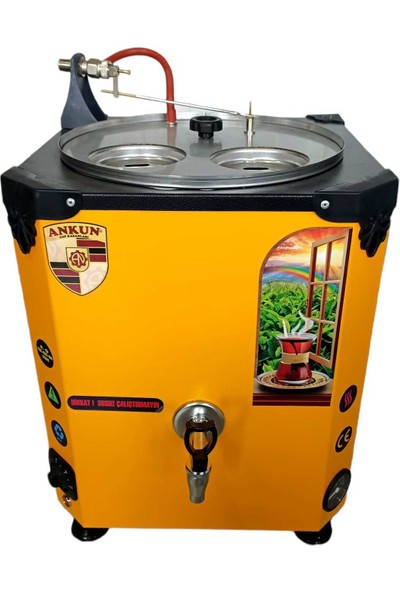 2 Demlikli Elektrikli Çay Kazanı 25LT Şamandıralı Isı Yalıtımlı