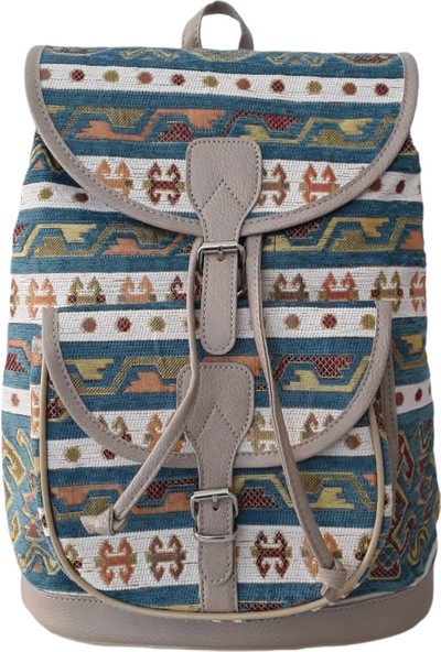 Kilim Desenli Büyük Sırt Çanta