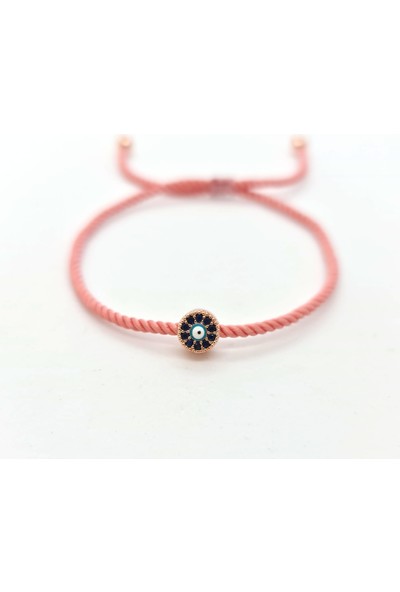 Pag Accessories Makrome Burgu İp Nazar Zirkon Taşlı Kadın/Çocuk Bileklik