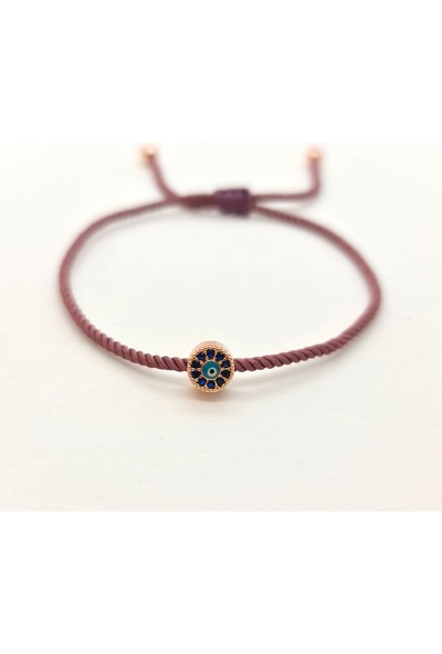 Pag Accessories Makrome Burgu İp Nazar Zirkon Taşlı Kadın/Çocuk Bileklik