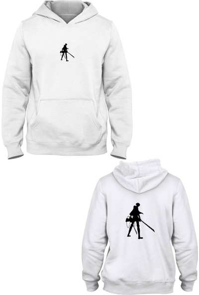 Rowalsi Anime Ön Arka Baskılı Kapşonlu Sweatshirt BLL2815