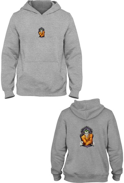 Rowalsi Joker Ön Arka Baskılı Kapşonlu Sweatshirt BLL2615