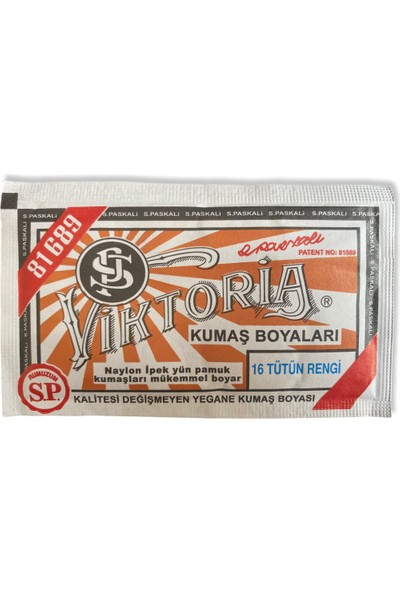 Viktoria Toz Kumaş Boyası - Tütün Rengi - N.16 Viktoria Toz Kumaş Boyası - Tütün Rengi - N.16