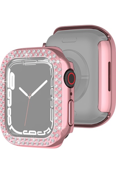 xPhone Store Galvanik Pc Çift Satırlar Mas Koruyucu Kılıf Apple Watch S 7 45 mm. İçin (Yurt Dışından)