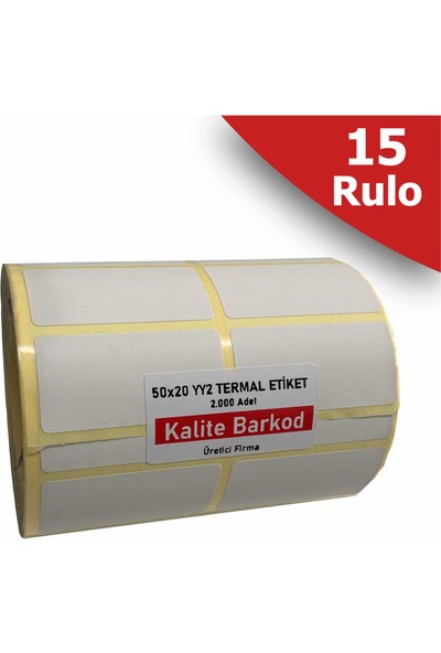 Kalite Barkod 50X20 Yanyana 2'li Termal Etiket | 15 Rulo Barkod Etiketi Kalite Barkod 50X20 Yanyana 2'li Termal Etiket | 15 Rulo Barkod Etiketi