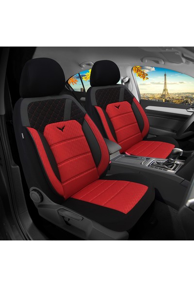 Oto Pandami Citroen C3 3 2015 Uyumlu 1+1 Kırmızı Koltuk Kılıfı