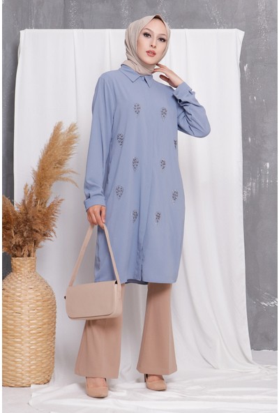 İmaj Butik Büyük Beden Damla Boncuk Detaylı Tesettür Tunik/mavi İmaj Butik Büyük Beden Damla Boncuk Detaylı Tesettür Tunik/mavi