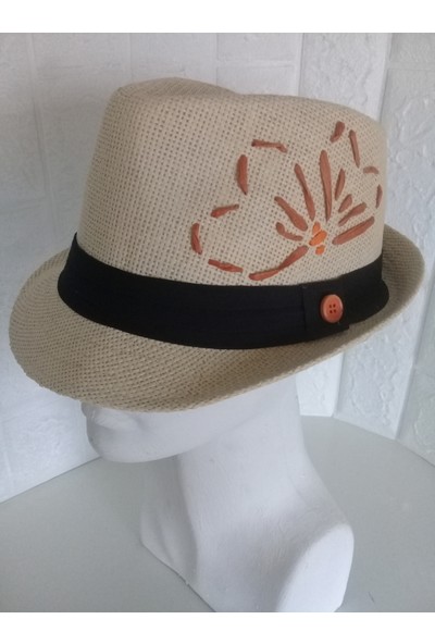 Cybele Hasır Fedora Şapka El Işlemeli