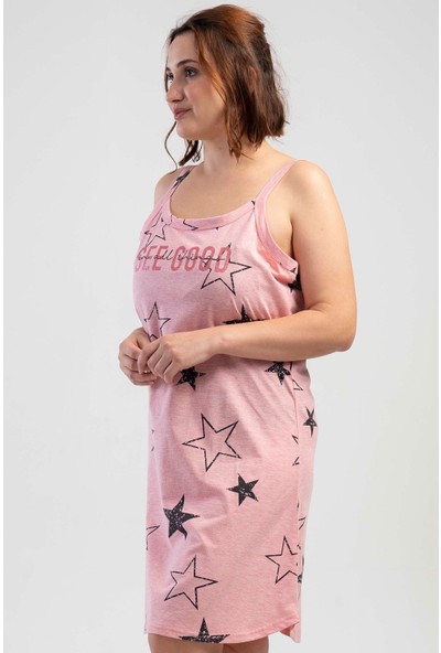 TopTrend Kadın P.suprem Ip Askılı Büyük Beden Pembe Tunik