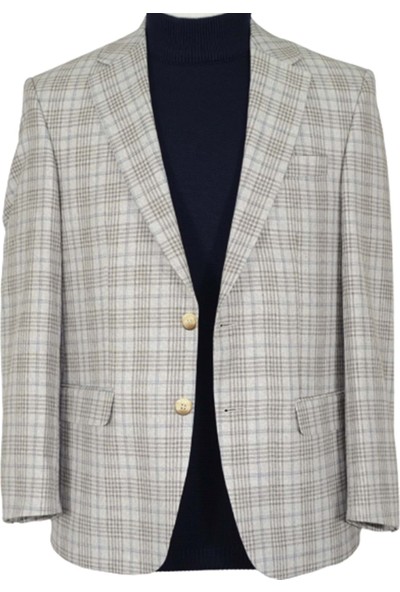 Akabey 3348 Erkek 4 Drop Klasik Krem Ceket