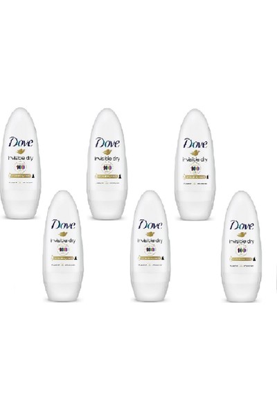Dove Kadın Roll On Invisible Dry 50 ml x 6 Adet