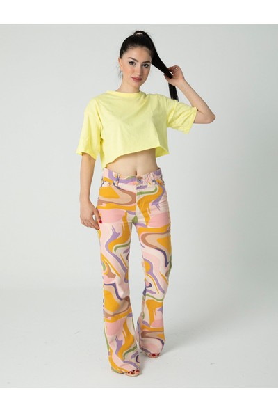 Desenli Jean Pantolon