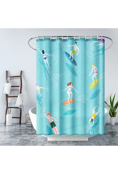 Yilegou 12 Kancalı Su Geçirmez Duş Perdesi (Yurt Dışından)