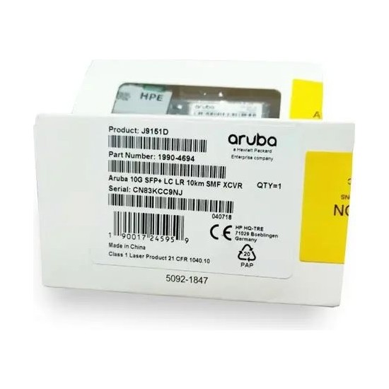 Hp Aruba J9151D Sfp+ 10Gbps Lr 10Km SMF XCVR Transceiver Fiyatı