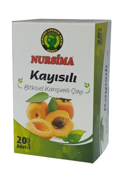 Nursima Kayısılı Bitkisel Karışımlı Çay 20 Adet Süzen Poşet